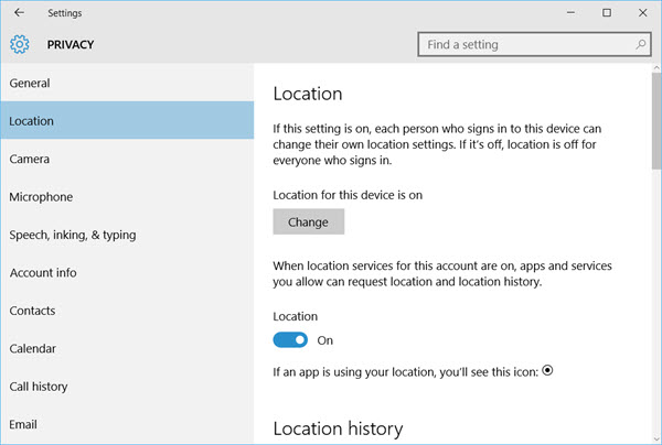 Your location is currently in use in Windows 10 – Svanews